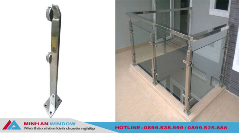 Lan can kính inox 304 mẫu đẹp, giá rẻ, chất lượng phổ biến hiện nay