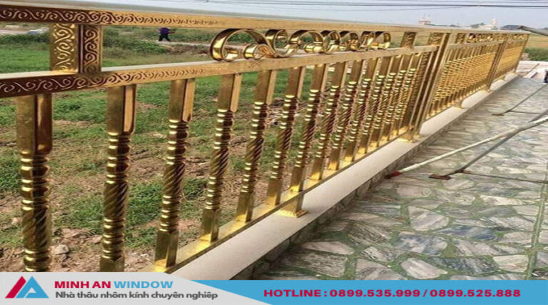 Lan can inox mạ vàng mẫu đẹp, hiện đại, giá tốt nhất