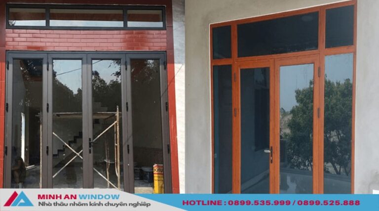 Mẫu cửa nhôm Việt Pháp 2 cánh đẹp sang trọng giá tốt chính hãng